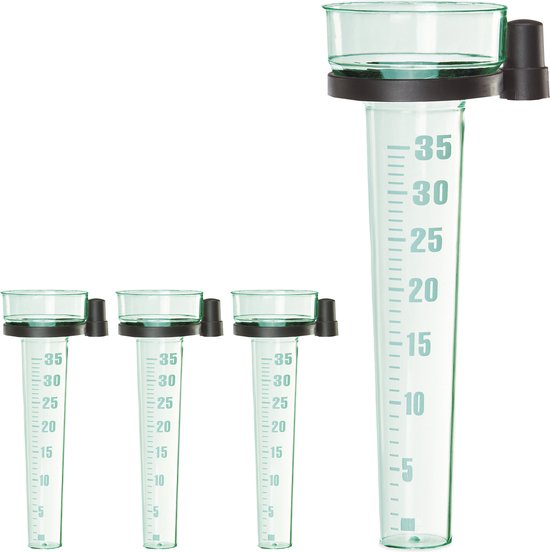 4x regenmeter - pluviometer - neerslagmeter kunststof - regenwatermeter ...