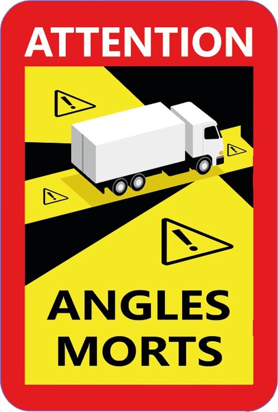 20 STUKS! Dode Hoek stickers Frankrijk Vrachtwagen - Camion - Attention ...