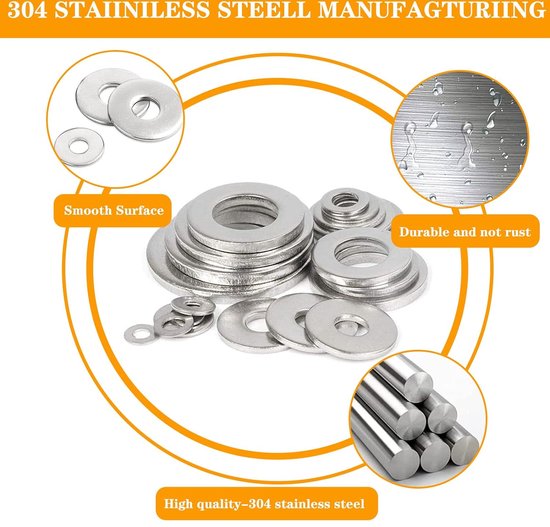 Roestvrijstalen Platte Ringen met Opbergdoos - 230 Stuks 7 ...