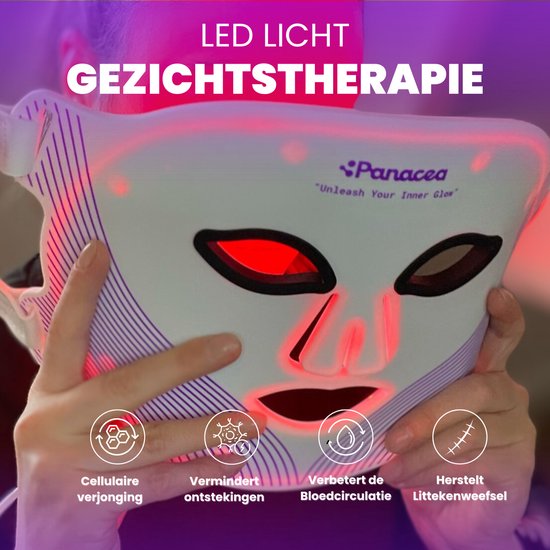 Panacea LED Rood Licht therapie Gezichtsmasker Collageen Infraroodlamp ...