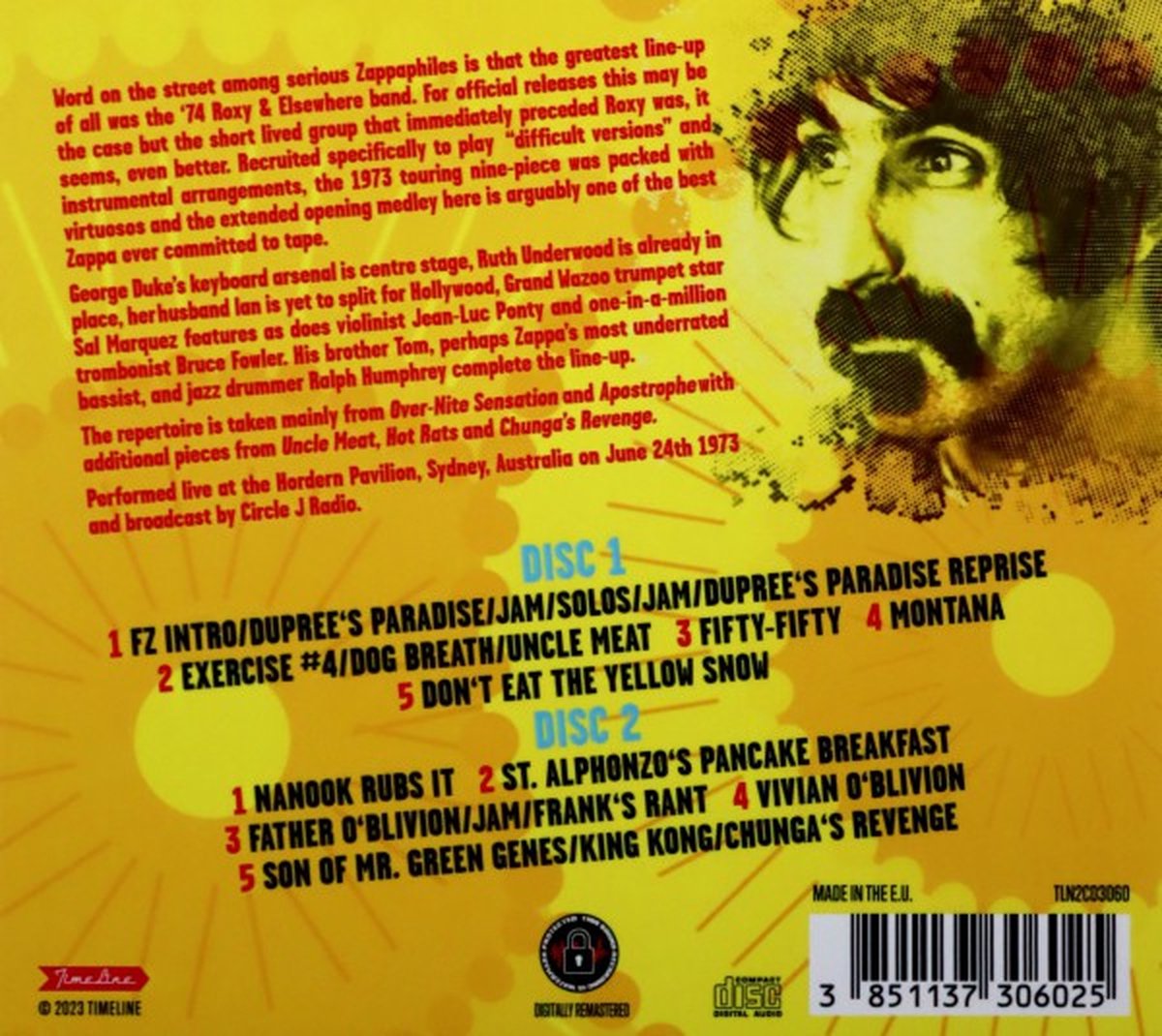 Live in Australia 1973, Frank Zappa | Muziek | bol