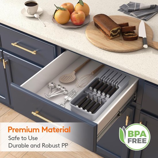 Messenopslag, messenblok lade voor maximaal 9 messen, dubbellaagse ...