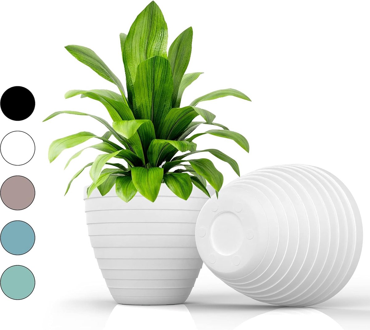 Bloempotten voor buiten, kunststof, 13 cm, 2 stuks, groot, voor planten ...