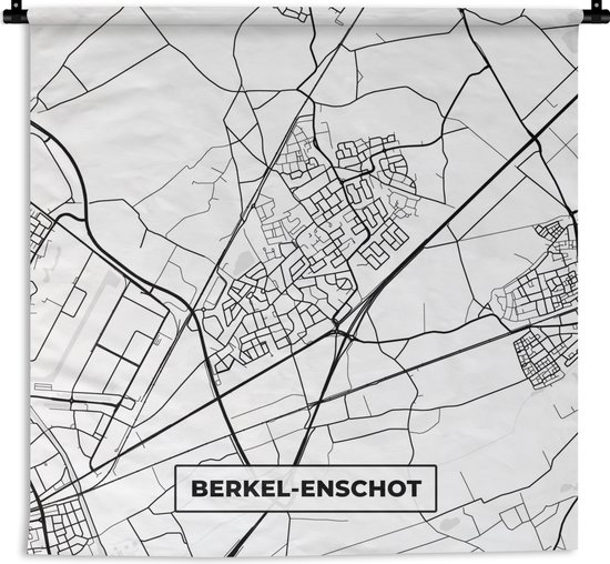 Wandkleed - Wanddoek - Berkel-Enschot - Plattegrond - Stadskaart - Kaart - 90x90 cm -... | bol