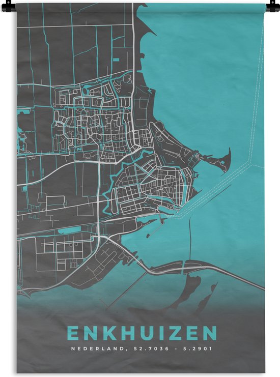 Wandkleed - Wanddoek - Enkhuizen - Kaart - Plattegrond - Stadskaart ...