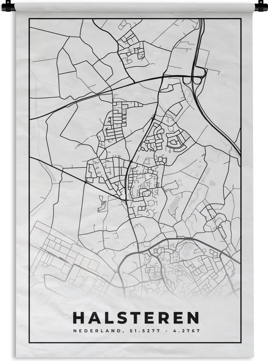 Wandkleed - Wanddoek - Halsteren - Kaart - Stadskaart - Plattegrond ...