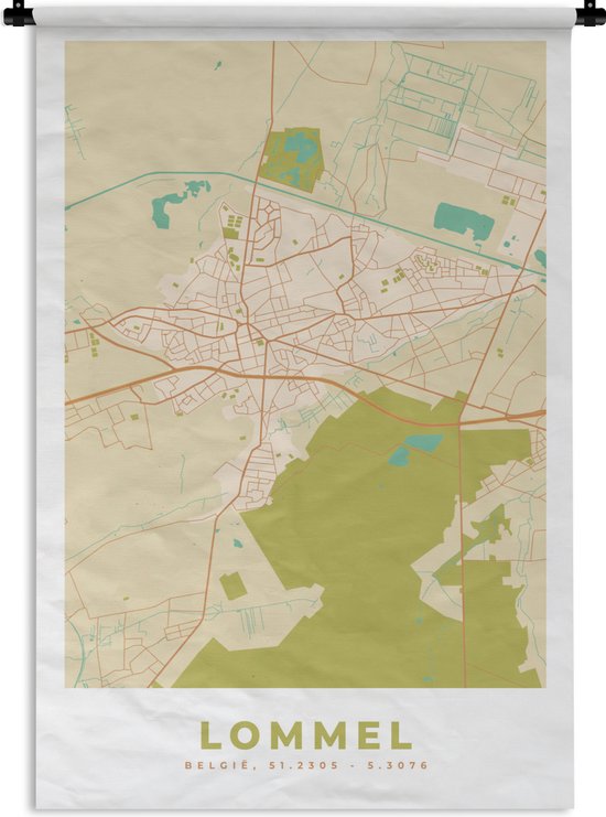 Wandkleed - Wanddoek - Plattegrond - Stadskaart - Kaart - België ...