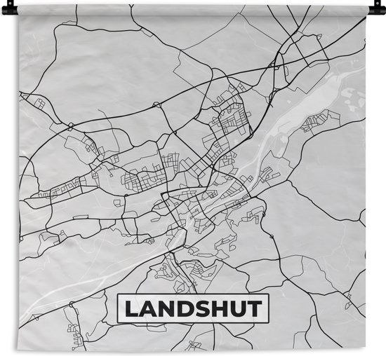 Wandkleed - Wanddoek - Plattegrond - Duitsland - Landshut - Kaart ...
