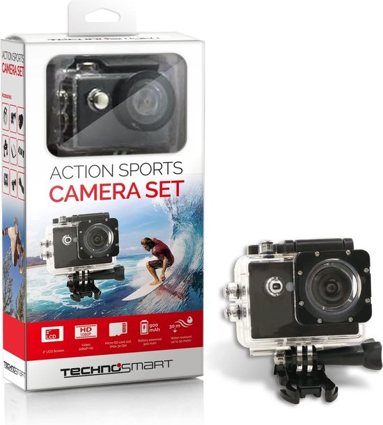 Technosmart Waterdichte Actioncamera Met Accessoireset, Wit | bol