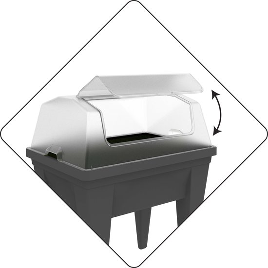 EDA MAX rechthoekige kweekbak voor balkon, terras of tuin met deksel ...