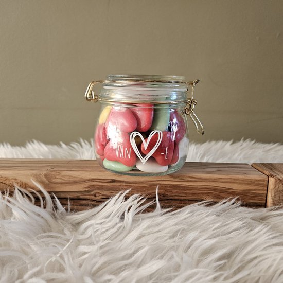 Weckpot met opdruk - Van harte - Snoeppot - Voorraadpot - Glas (Small ...