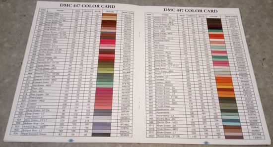 DASZ - Diamond painting color card - Boek met DMC kleuren en Nummers | bol