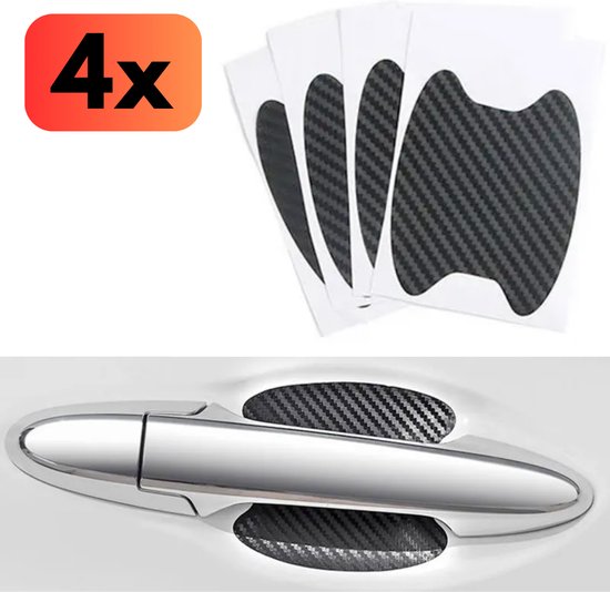 Deurgreep Sticker Carbon - 4 Stuks - Anti Krassen - Zelfklevend ...