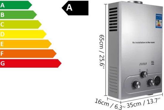 Primero - Propaan Boiler – Geiser – met douchekop – verwarming - Duurzaam - 16 liter | bol