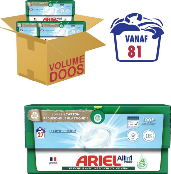 Ariel All in 1 Pods Sensitive Aloe Vera (3 x 27 Pods) | bol
