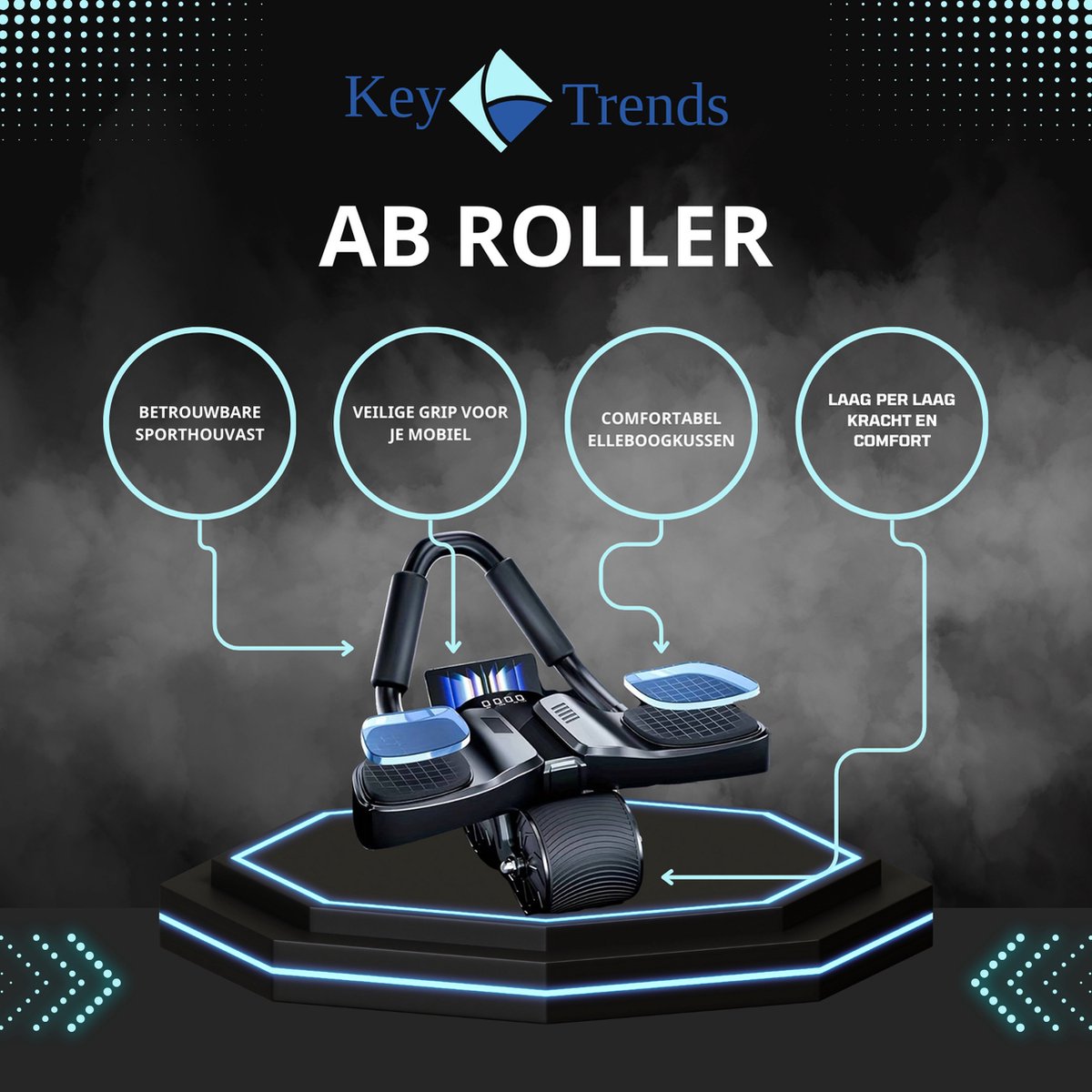 Ab Roller - Rebound -Abdominale Roller - Train 6 Spieren in 1 Oefening ...