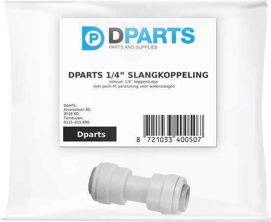 Dparts 1/4" koppeling voor waterslang Amerikaanse koelkast (6mm - 6 ...