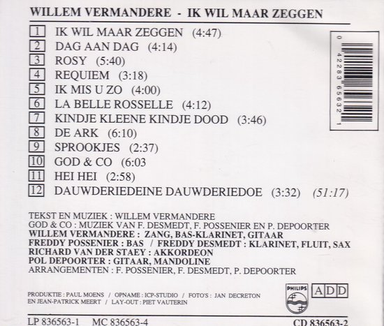 Ik Wil Maar Zeggen, Willem Vermandere | Muziek | bol