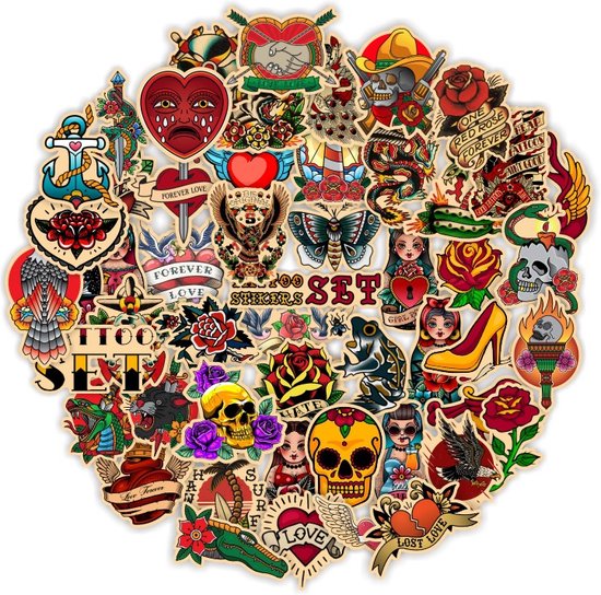 Daily Essentialz Oldschool Tattoo Stickers - Skate stickers ...