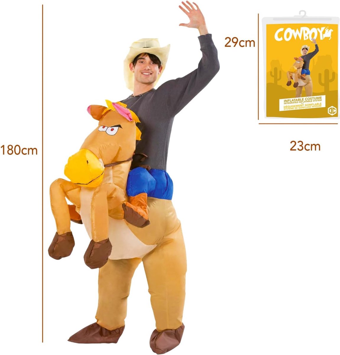 Carnaval Kostuum - Cowboy - Onesize - Opblaasbaar - Carnaval Pak ...