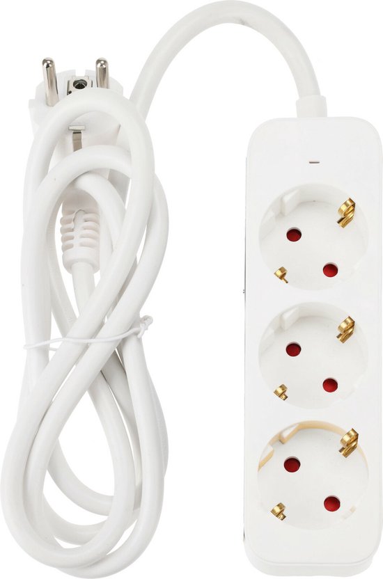 FX tools Stekkerdoos 3- 2x -voudig - met randaarde - wit - snoer van ...