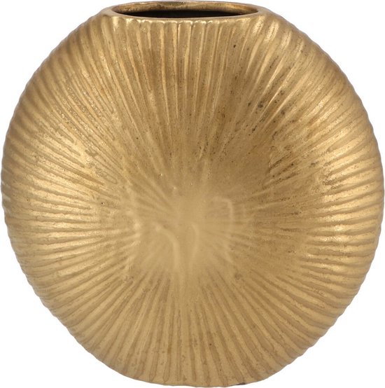 DK Design Bloemenvaas Nordic design model plat - goud - 23 x 7 cm ...