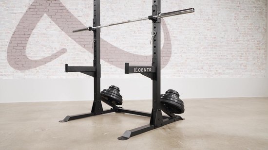 Centr Half Rack - Squat Rack - Power Rack - met Pull-Up Bar - Zwart | bol