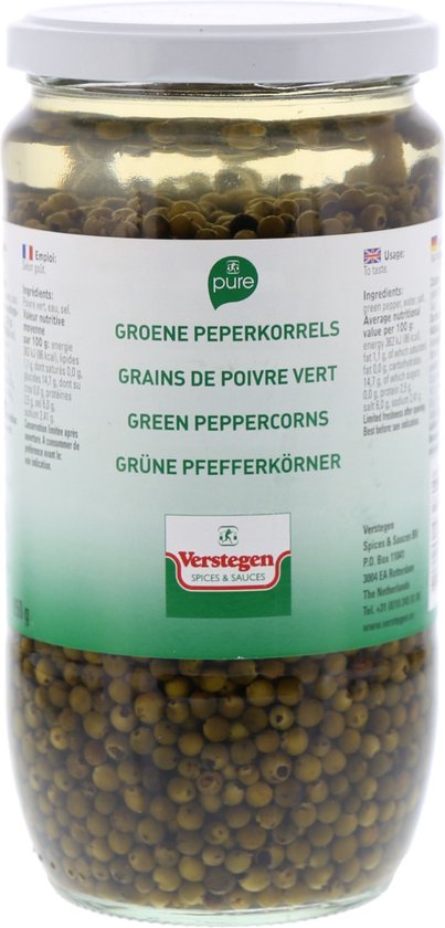 Verstegen Pure Groene peperkorrels 850 gram | bol