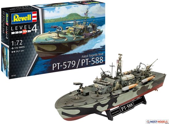 1:72 Revell 05165 Patrol Torpedo Boat PT-588/PT-57 Plastic ...