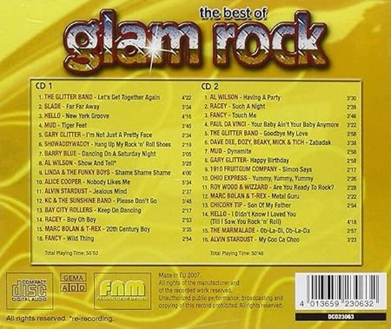 Best of Glam Rock [FNM], various artists | CD (album) | Muziek | bol