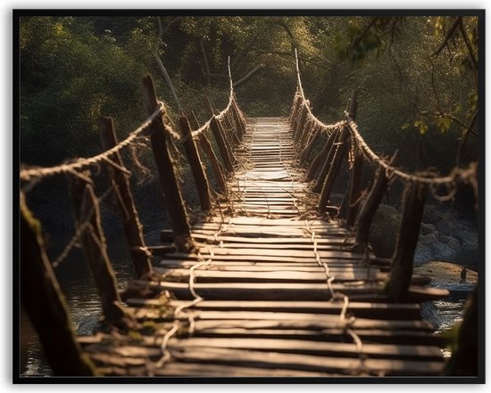 Touwbrug loopbrug natuur fotolijst met glas 40 x 50 cm - Prachtige ...