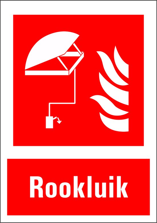 Rookluik sticker met tekst 210 x 297 mm | bol