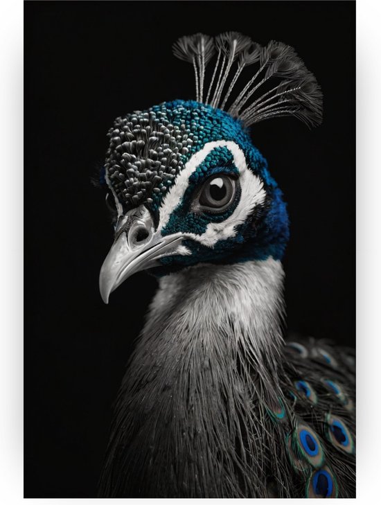 Pauw close-up schilderij - Dieren glas schilderijen - Wanddecoratie ...