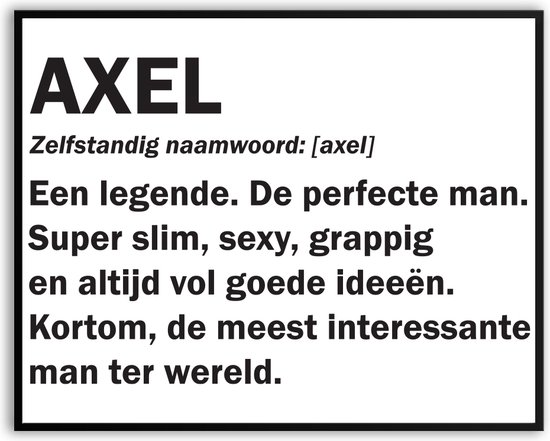 Axel Woordenboek Fotolijst met glas 50 x 70 cm - Prachtige kwaliteit ...