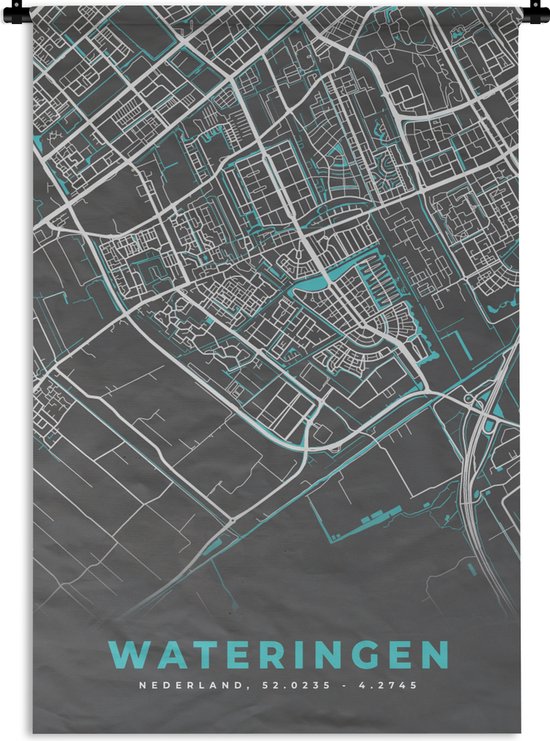 Wandkleed - Wanddoek - Stadskaart - Plattegrond - Wateringen - Kaart ...