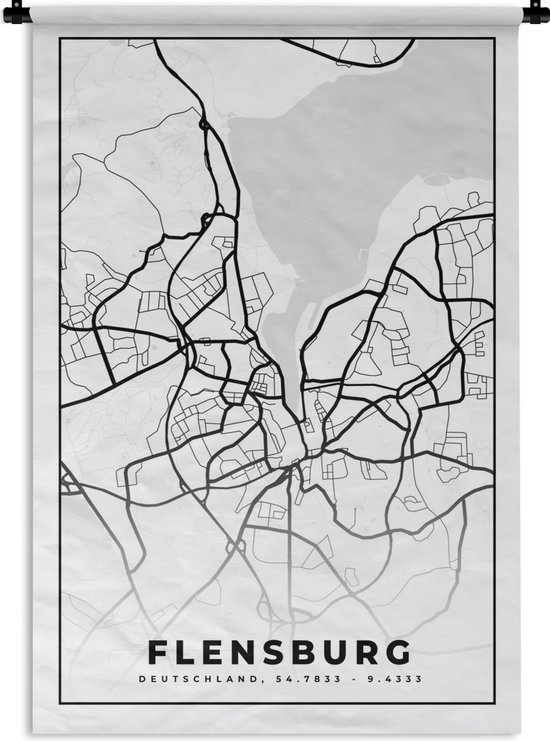 Wandkleed - Wanddoek - flensburg - Plattegrond - Stadskaart - Kaart ...