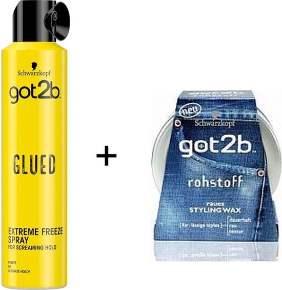 Got2b - Glued Haarspray 300 ml + Got2b Wax 75 ml | bol