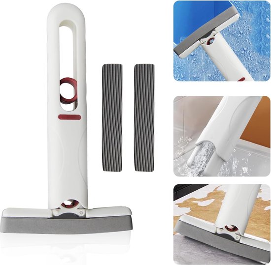 Mini Mopp Draagbare Self-Squeeze met 3 stuks dweilkop desktop reiniging ...