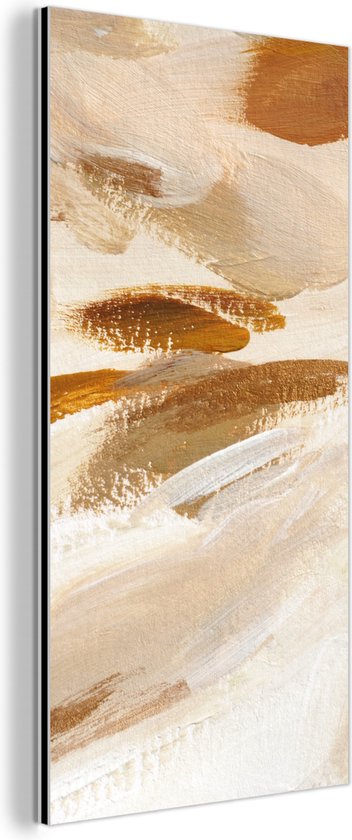 Wanddecoratie Metaal - Aluminium Schilderij Industrieel - Verf - Beige ...