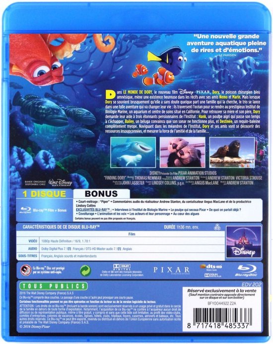 Finding Dory [Blu-Ray] (Blu-ray), Kaitlin Olson | Dvd's | bol