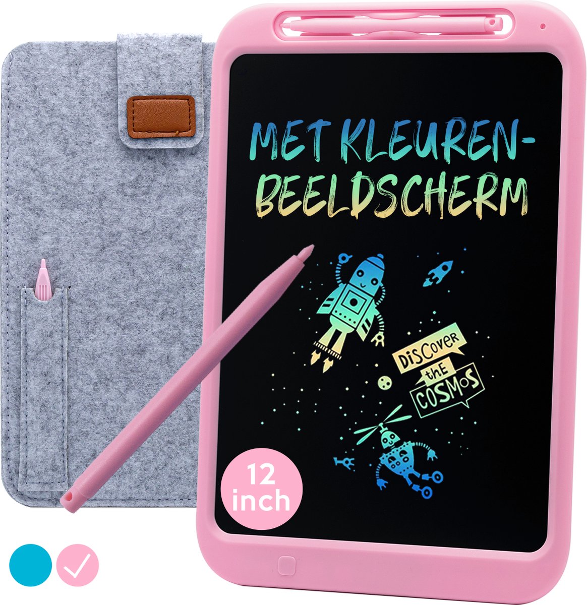 LCD Tekentablet Kinderen "Roze" 12 inch Kleurenscherm - Kindertablet ...