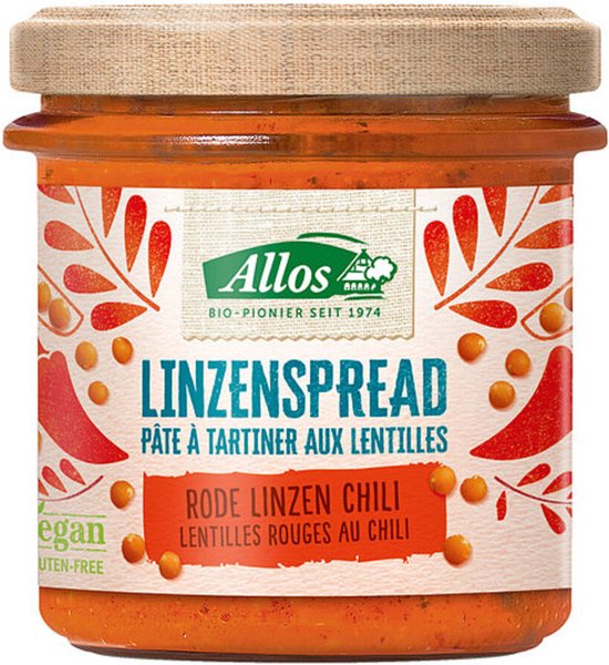 Allos Spread Rode Linzen Bio 140 gr | bol