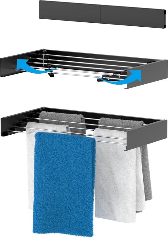 Droogrek voor aan de wand, uittrekbaar 80 cm, van hangwasdroger in ...