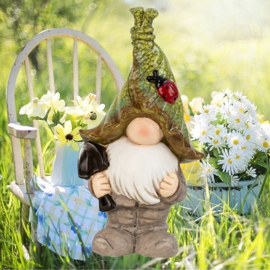 Kabouter/dwerg staand decoratie beeldje - met rode paddenstoel - H29 ...