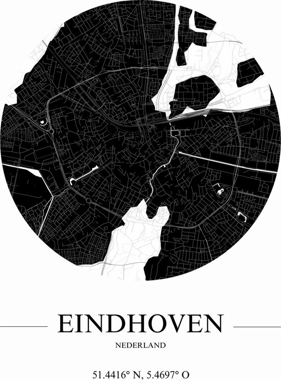 Kaart Eindhoven poster - Map Eindhoven posters - Poster Eindhoven ...