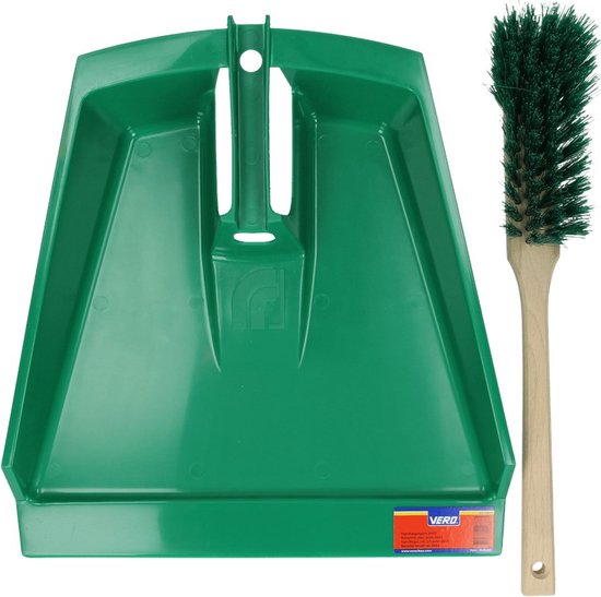 Stoffer en Blik- Groen - Houten handveger | bol