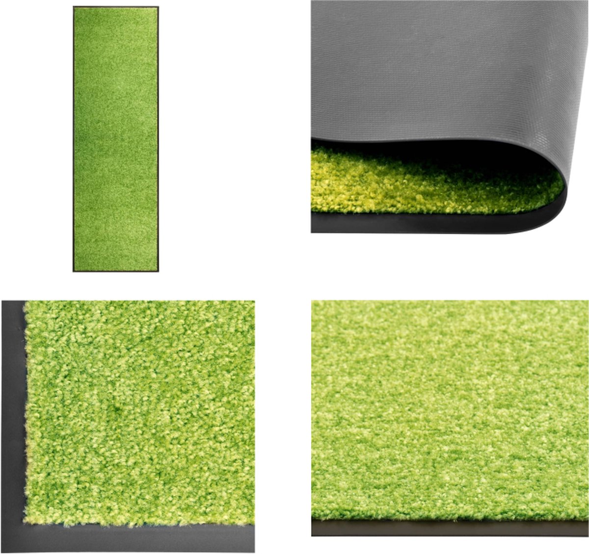 vidaXL Deurmat wasbaar 60x180 cm groen - Mat - Matten - Deurmat ...