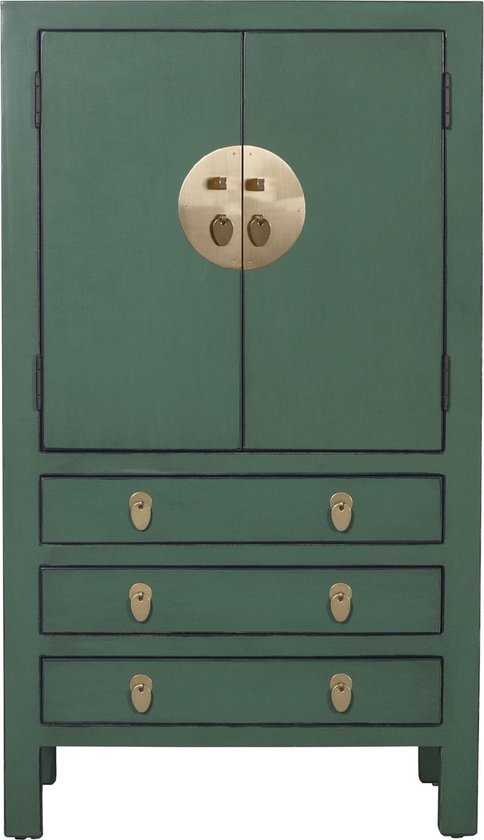 Fine Asianliving Chinese Kast Pine Groen B63xD38xH110cm Chinese Meubels ...