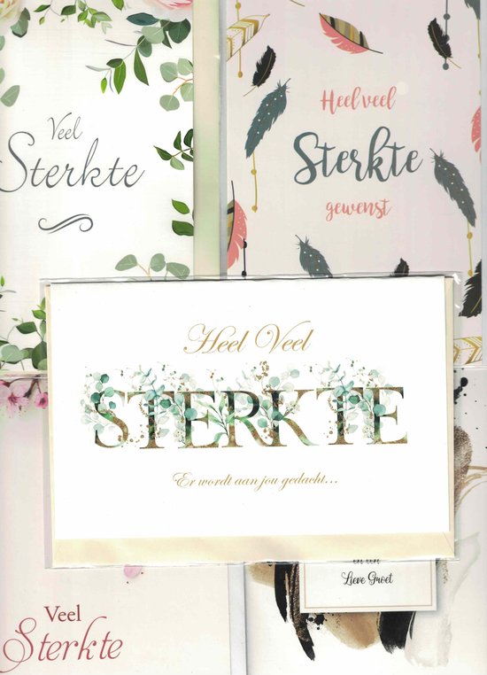 Wenskaarten - sterkte - veel sterkte - set van 5 - luxe wenskaarten | bol