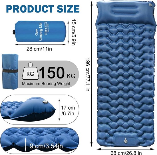 Isomat camping zelfopblazend, 9 cm campingmatras, ultralicht ...